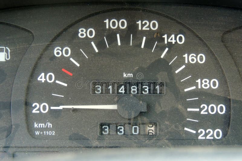 Speedometer in a car stock photo. Image of engine, interior - 183391382