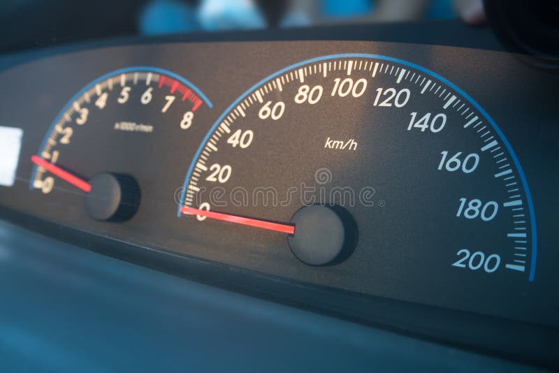 Speedometer in a car. stock photo. Image of limit, high - 81458026