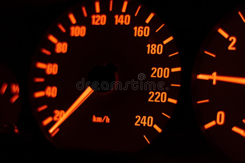 Speedometer of Car in the Dark Stock Image - Image of technology ...