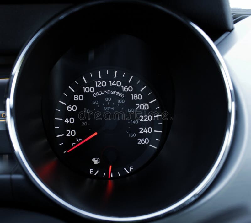 Speedometer on Car Dashboard Closeup Stock Photo - Image of kilometer ...