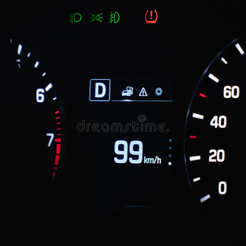 Speedometer in the Car on the Dashboard Stock Photo - Image of meter ...