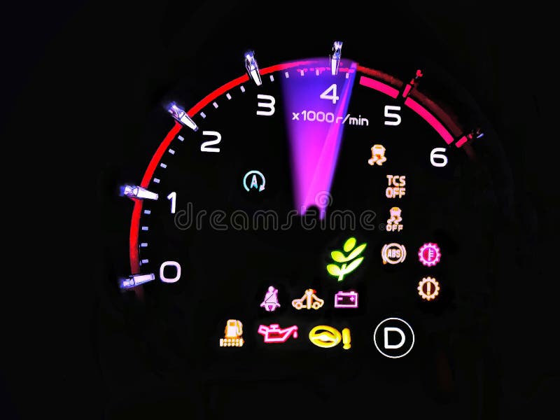 Speedometer in a Car. at an Engine Speed of 4000 Rpm on Car Dashboard ...