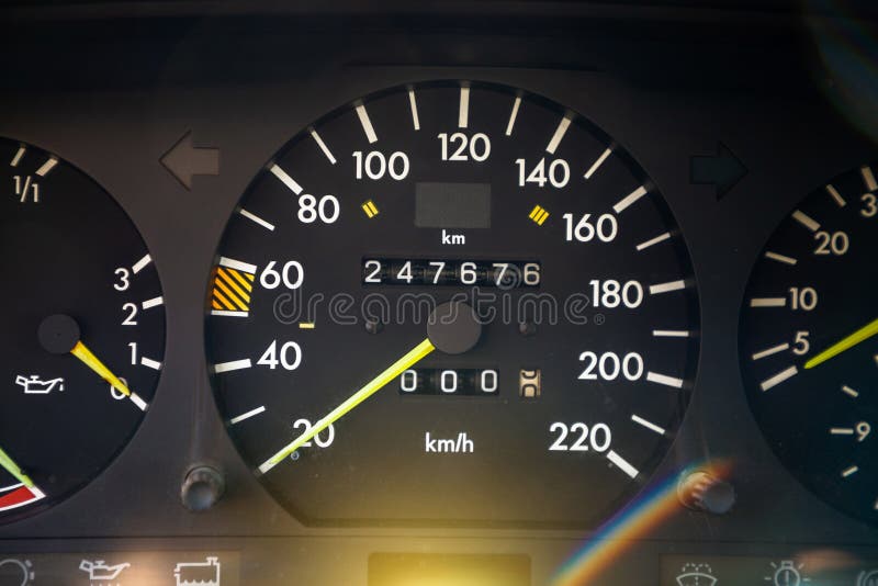 Speedometer in the Car on the Instrument Panel Stock Image - Image of ...