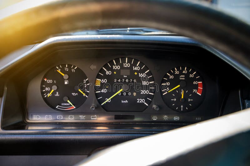 Speedometer in the Car on the Instrument Panel Stock Photo - Image of ...