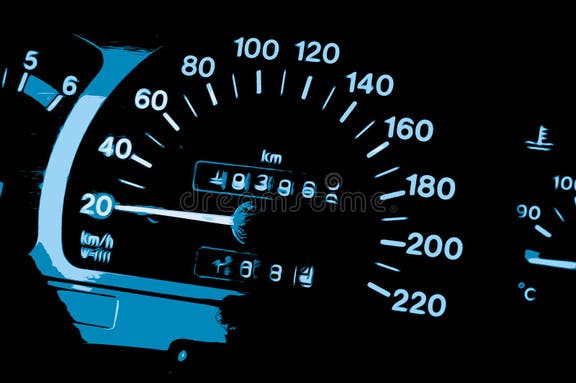 A Speedometer of a Car. Max Speed 220 Km/h.. Stock Photo - Image of ...