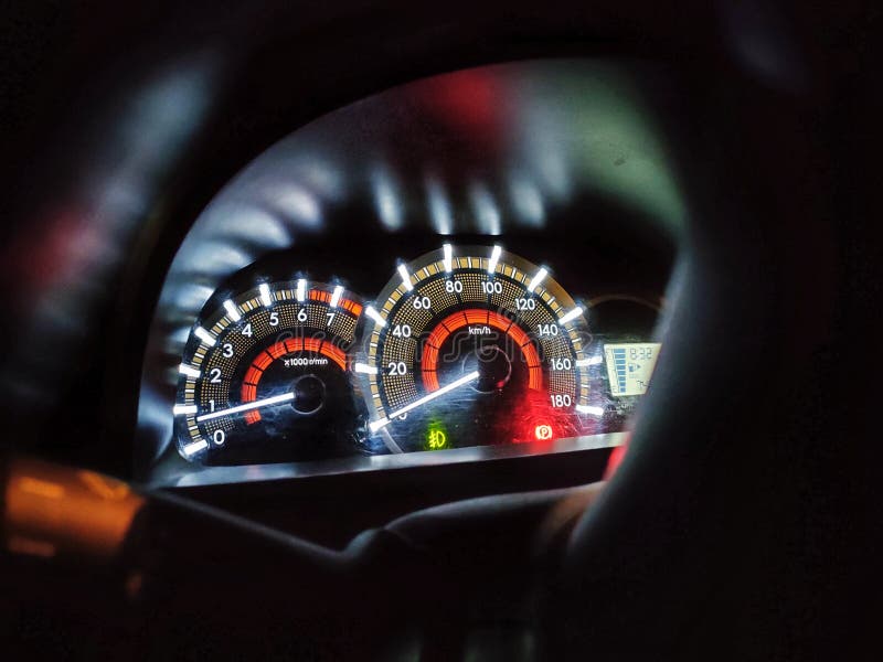 Speedometer car night stock image. Image of screenshot - 211888615