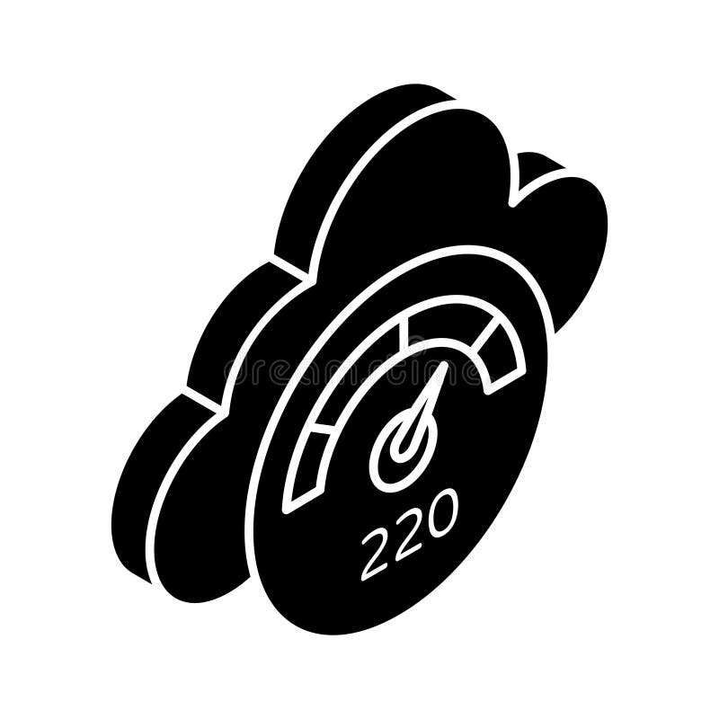 Speedometer with Cloud Depicting Concept Isometric Icon of Cloud ...