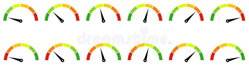 Speedometer Collection with Different Levels Stock Illustration ...