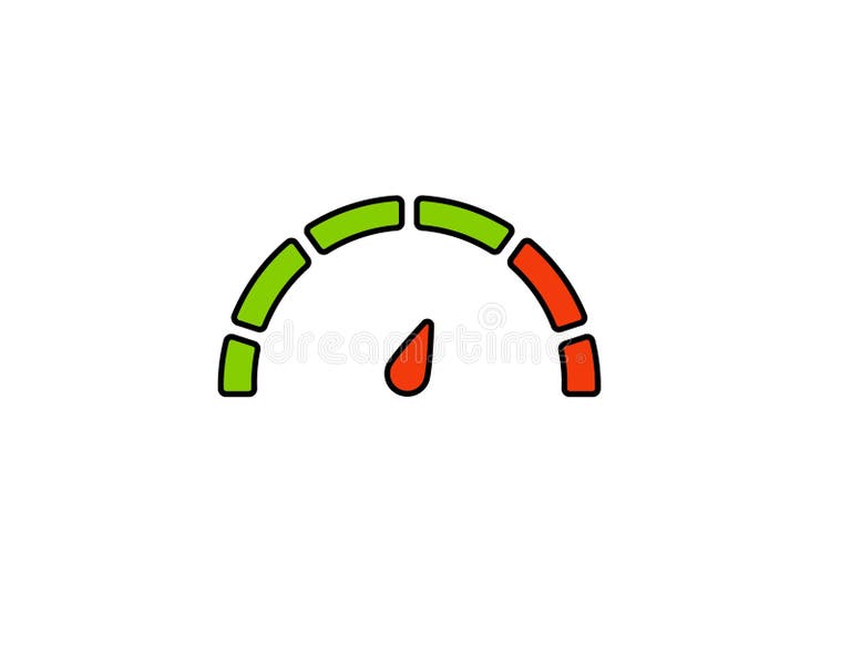 Speedometer with Color Segments Representing Different Reading Levels ...