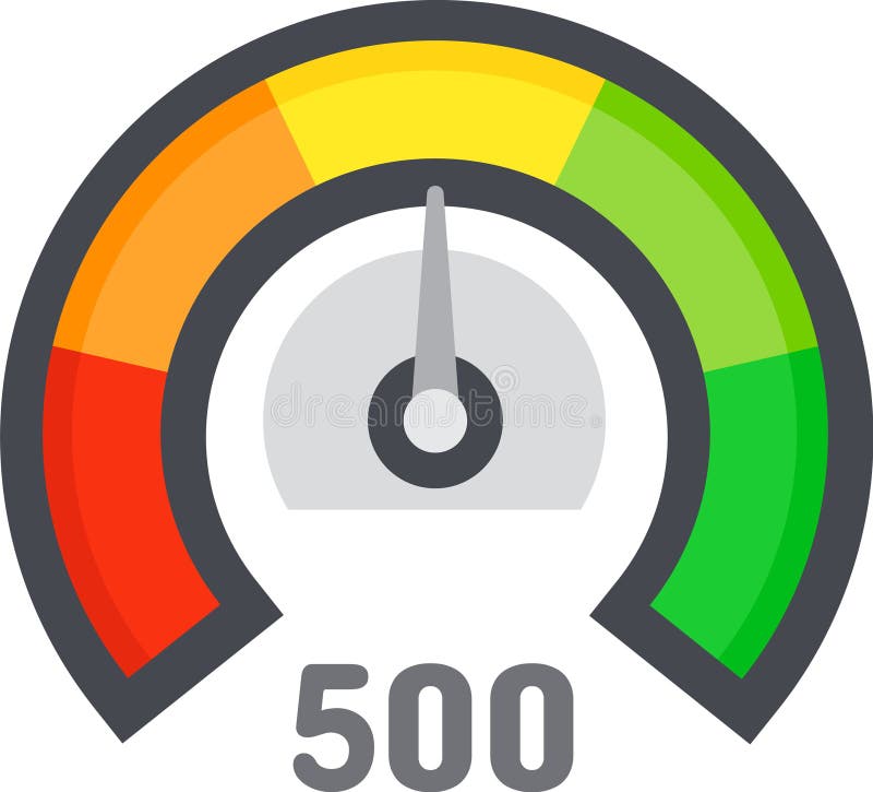 Speedometer with Colorful Sections Pointing Average Performance with ...