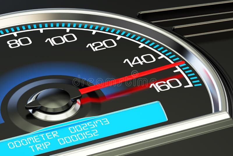 Speedometer, 3D rendering stock illustration. Illustration of equipment ...