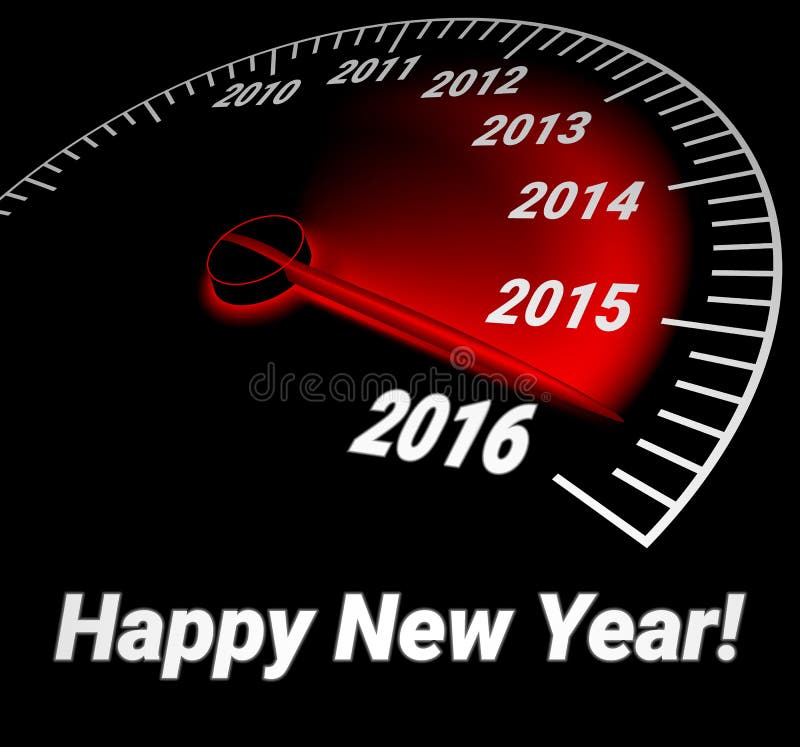 Speedometer with the Date of Year 2016 Stock Vector - Illustration of ...