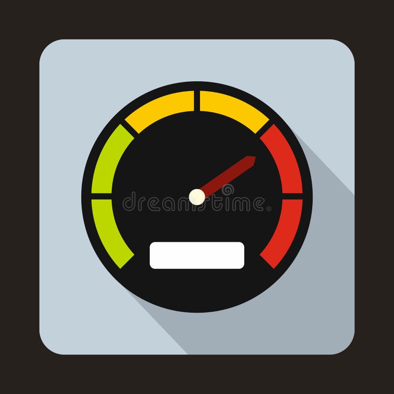 Speedometer Dial Icon, Flat Style Stock Illustration - Illustration of ...