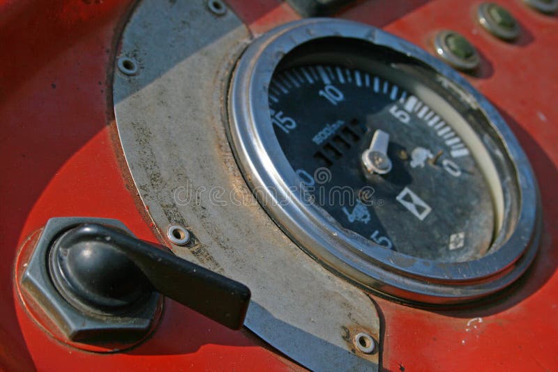 Speedometer Dial on Old Tractor Stock Photo - Image of outdoors, light ...