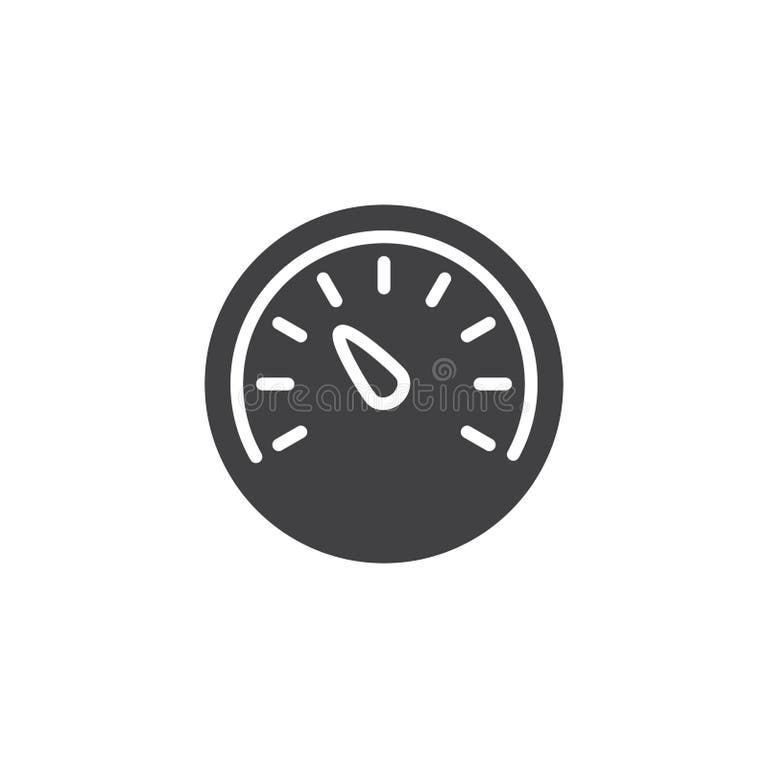 Speedometer Dial Solid Glyph Icon Stock Vector - Illustration of ...