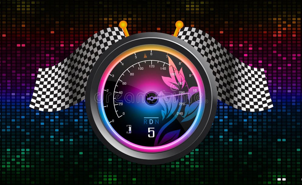Speedometer with Flags Background Stock Vector - Illustration of ...