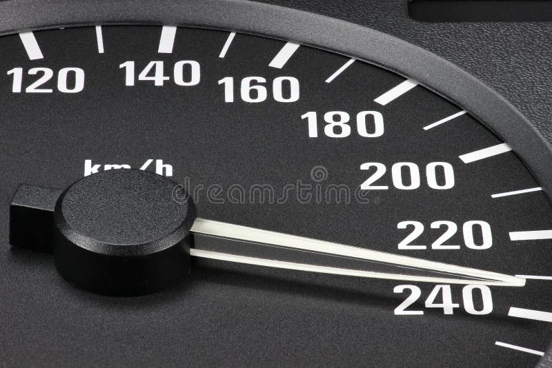 Speedometer at full speed stock image. Image of motorist - 98159637