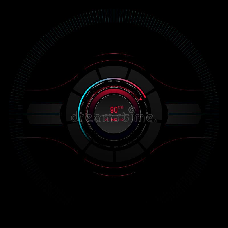 Speedometer Futuristic Control Panel. Digital Interface Tachometer ...