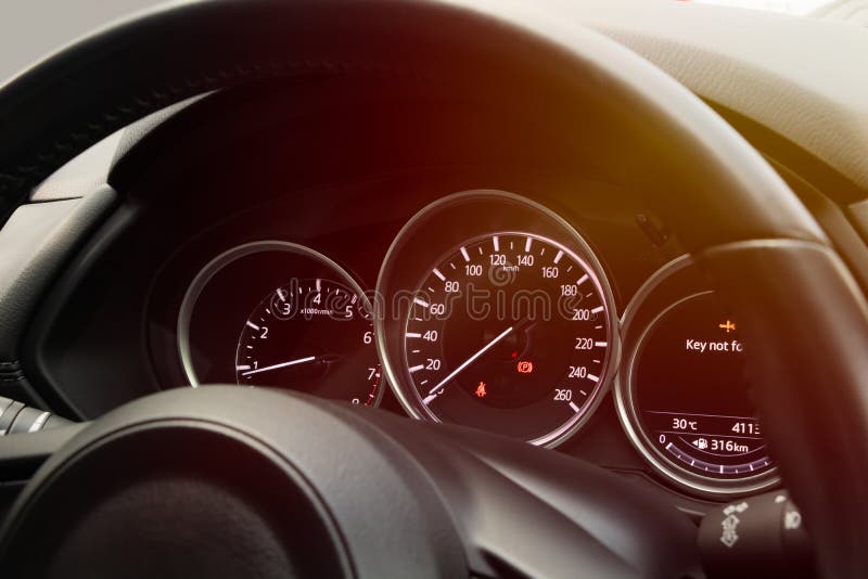 Speedometer Gauge on Dashboard in the Car Stock Photo - Image of ...