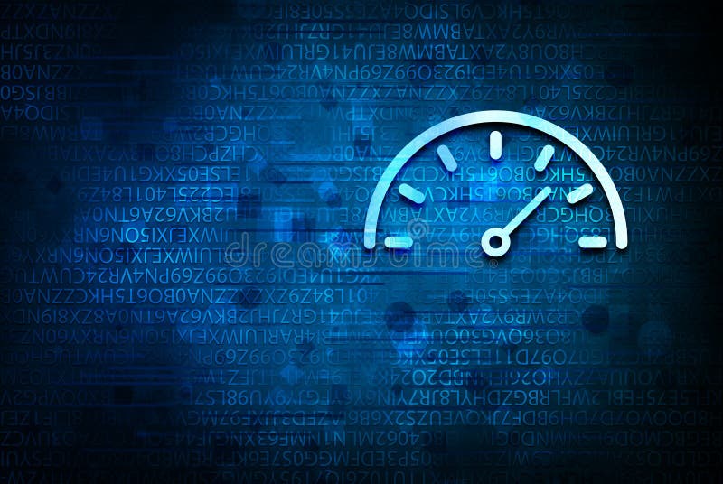 Speedometer Gauge Icon Abstract Blue Background Illustration Design ...