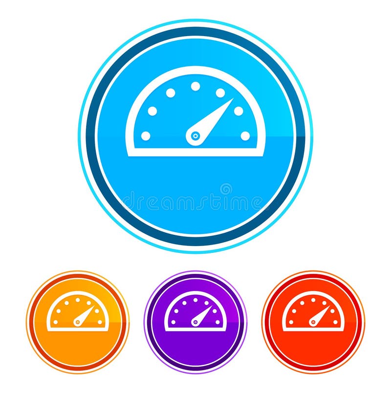 Speedometer Gauge Icon Elegant Blue Round Button Illustration Stock ...