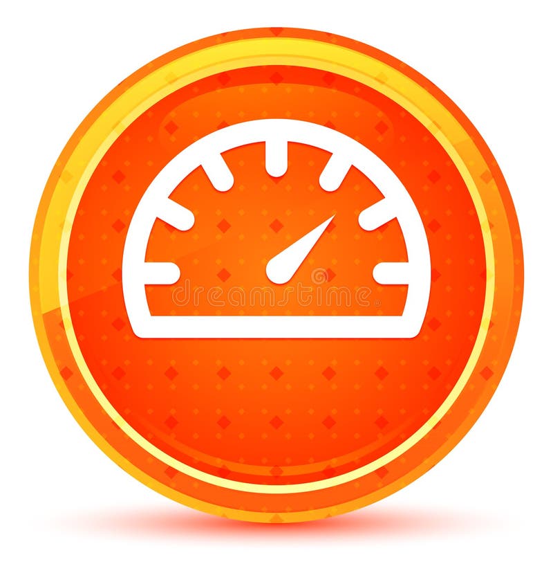 Speedometer Gauge Icon Natural Orange Round Button Stock Illustration ...