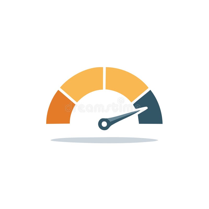 Speedometer Gauge Icon Showing Fast Speed and High Performance Level ...