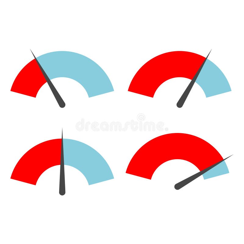 Meters, Dials with Red Pointer. Speedometer, Manometer, Pressure Stock ...