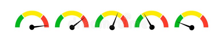 Speedometer Gauge Meter Icons. Vector Scale, Level of Performance ...