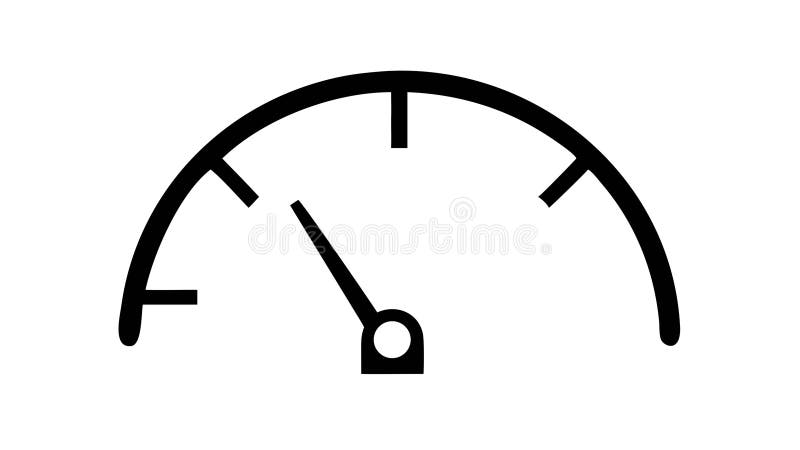 Speedometer or Gauge Outline Icon, Simple Dashboard Meter, Vector ...