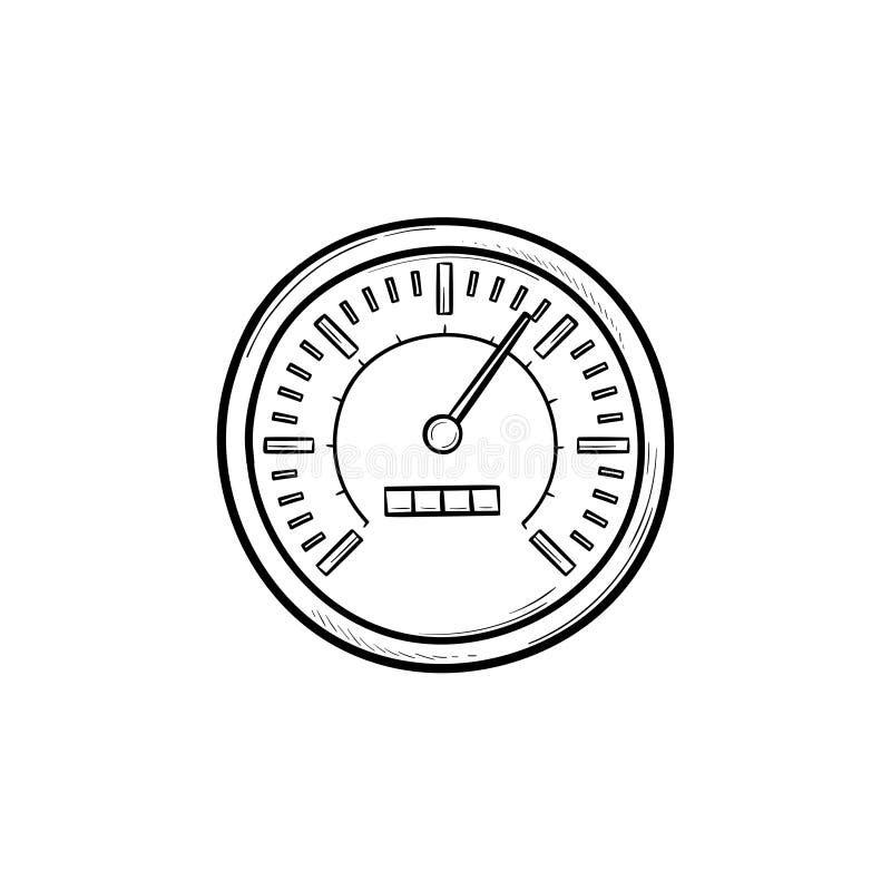 Speedometer Hand Drawn Outline Doodle Icon. Stock Vector - Illustration ...