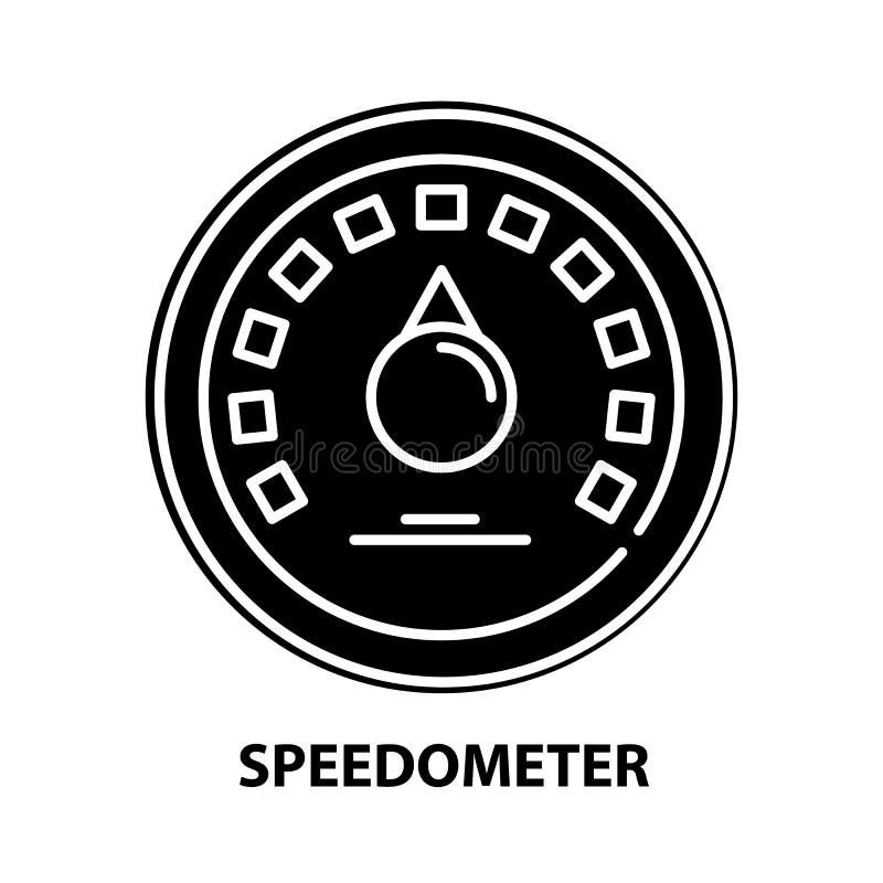 Speedometer Sign Icon, Black Vector Sign with Editable Strokes, Concept ...