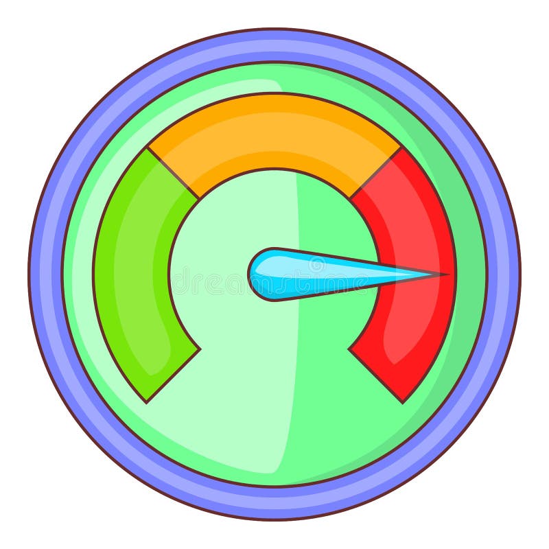 Speedometer Icon, Cartoon Style Stock Vector - Illustration of bright ...