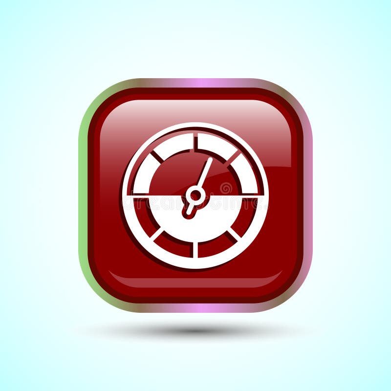 Speedometer Icon Design Illustration, Speed Indicator Sign Symbol, Red ...