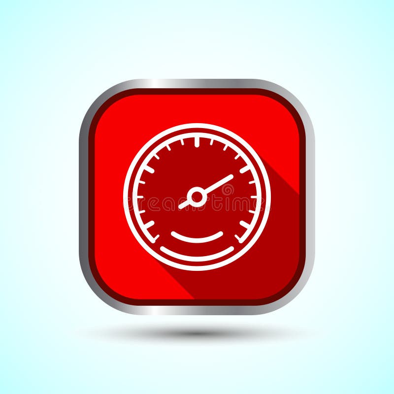 Speedometer Icon Design Illustration, Speed Indicator Sign Symbol, Red ...
