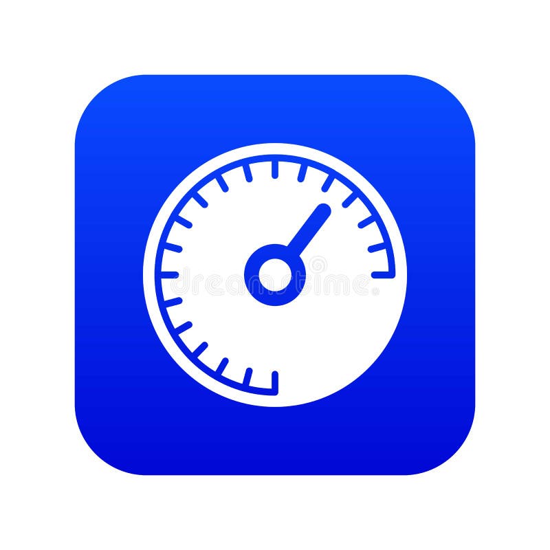 Speedometer Icon Digital Blue Stock Vector - Illustration of dial, blog ...