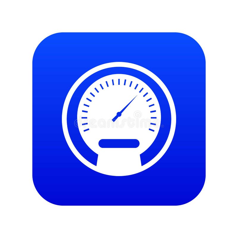 Speedometer Icon Digital Blue Stock Vector - Illustration of progress ...