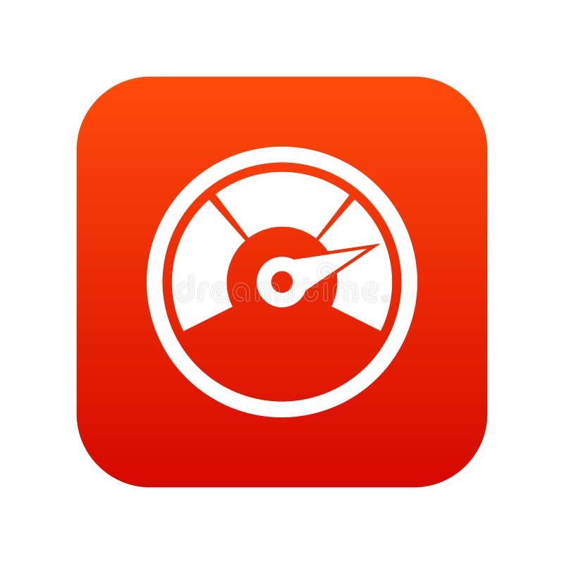 Speedometer Icon Digital Red Stock Vector - Illustration of graphic ...