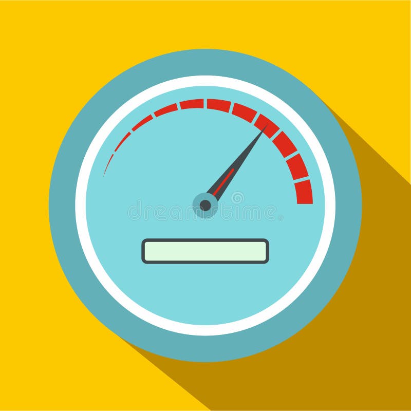 Speedometer Icon in Flat Style Stock Vector - Illustration of motor ...