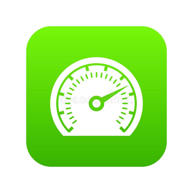 Green Speedometer Icon, Cartoon Style Stock Vector - Illustration of ...