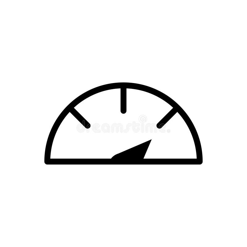 Speedometer Icon Line Isolated on White Background. Black Flat Thin ...
