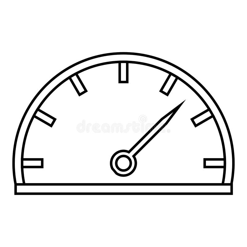 Speedometer Icon, Outline Style Stock Vector - Illustration of line ...