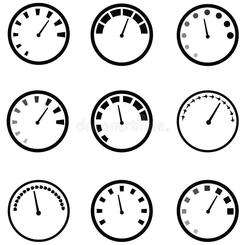 Speedometer icon set stock vector. Illustration of vector - 120571937