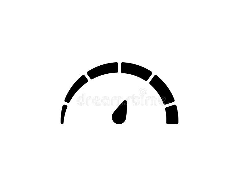 Speedometer Icon Showing Moderate Speed with Black Dial and Needle ...