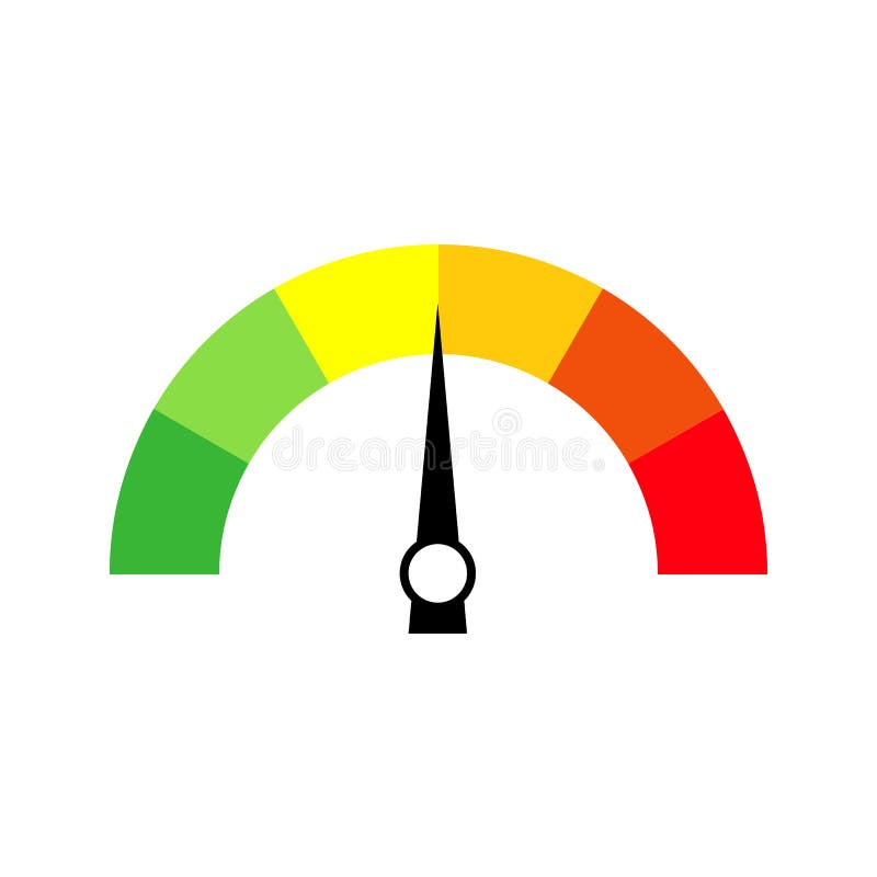 Speedometer Icon or Sign with Arrow. Colorful Infographic Stock Vector ...