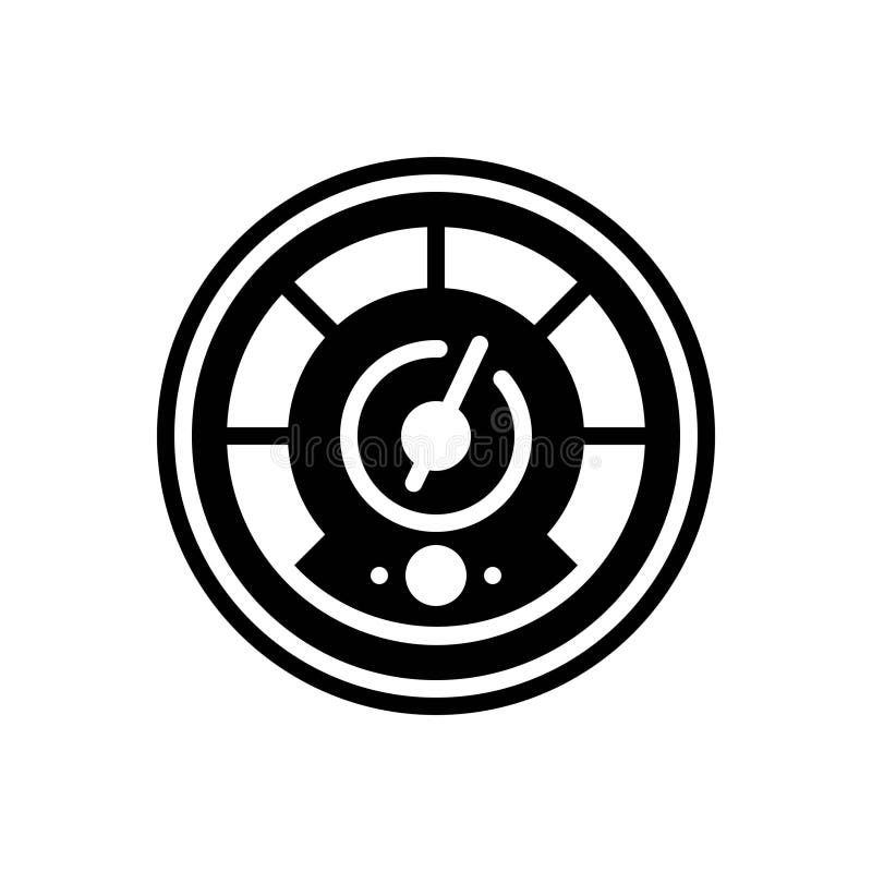 Black Solid Icon for Speedometer, Speed and Scale Stock Vector ...