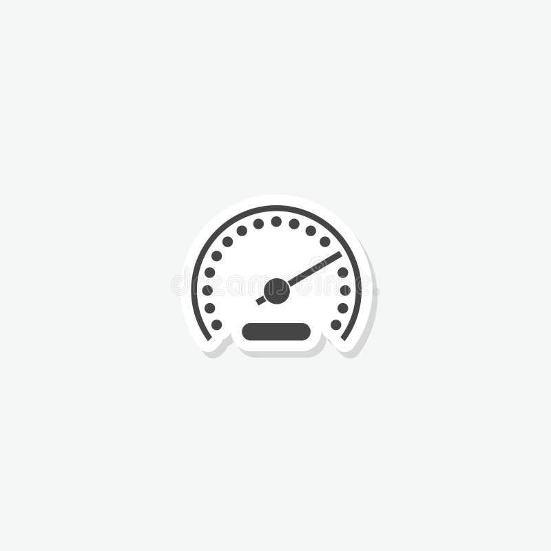 Speedometer Icon Sticker Isolated on White Stock Vector - Illustration ...