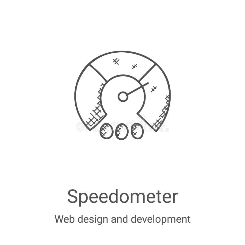 Speedometer Icon Vector from Driving School Collection. Thin Line ...