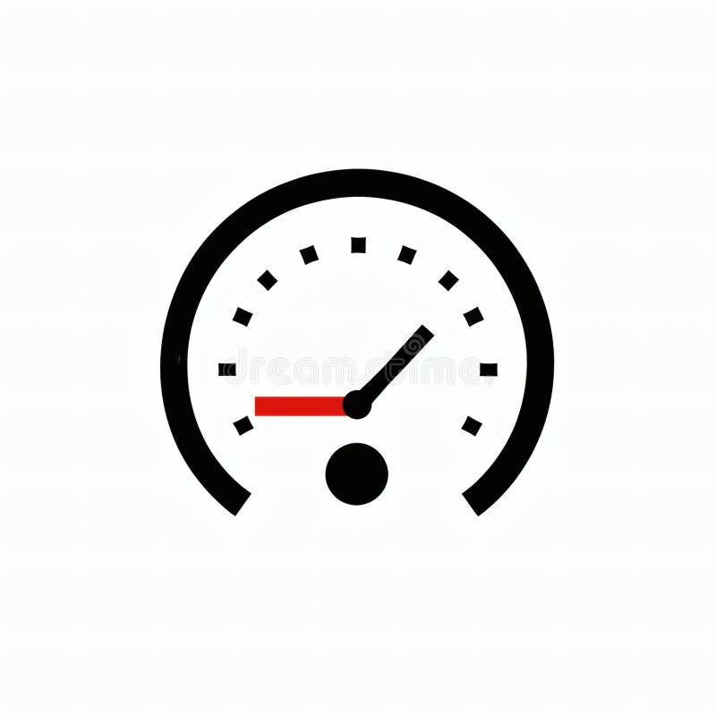 Speedometer Icon on White Background Indicating Low Speed (Generative ...