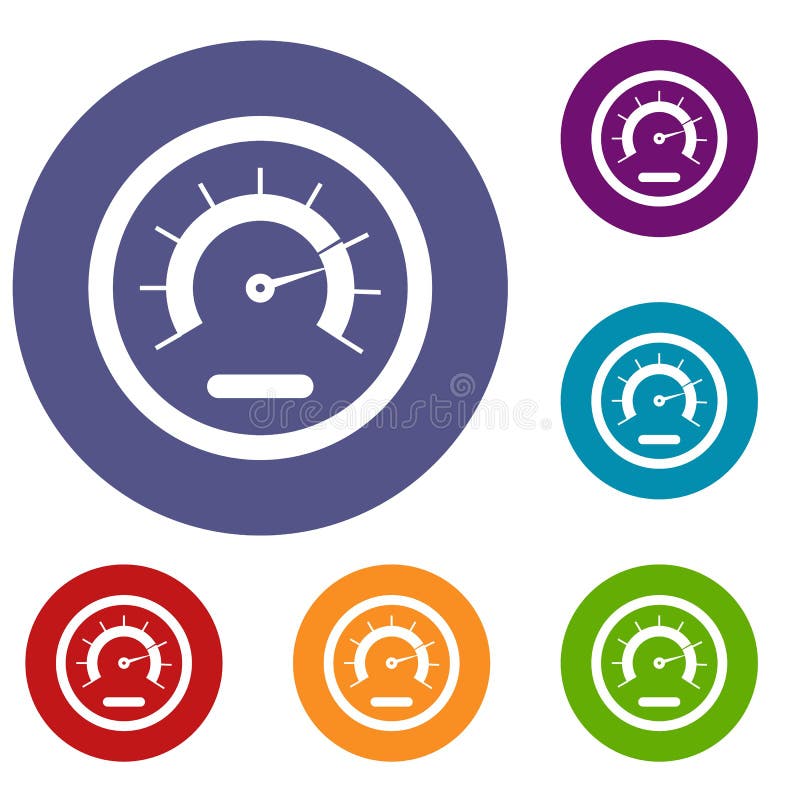 Speedometer Icons Blue Circle Set Stock Illustrations – 129 Speedometer ...